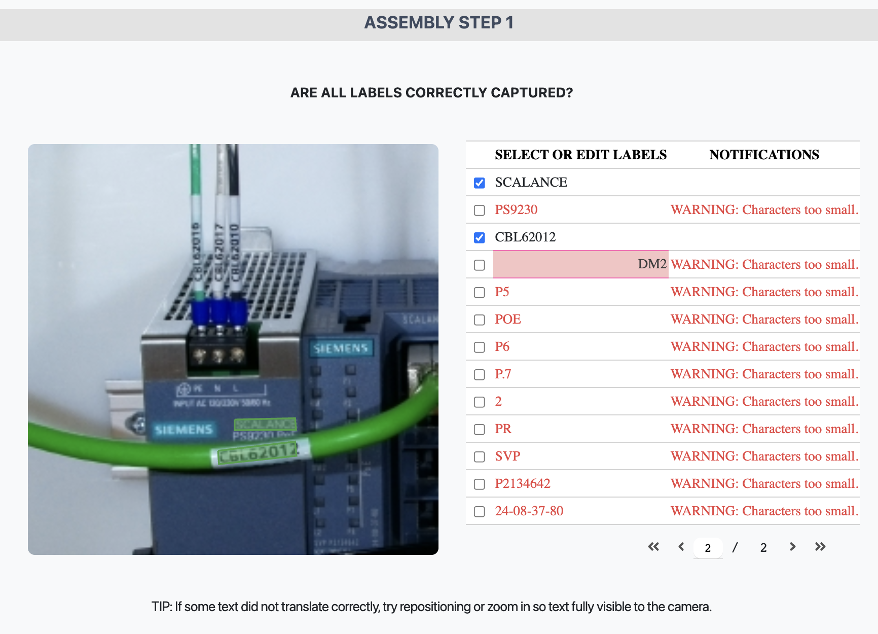 OCR Assembly Step - Rapta Inc