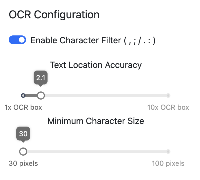 OCR Configuration - Rapta Inc