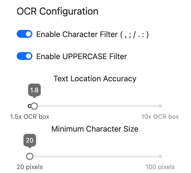 OCR Configuration - Rapta Inc