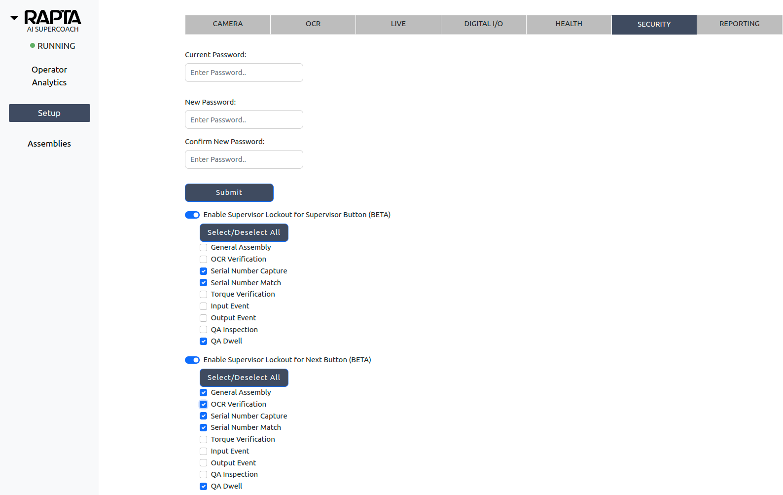 Supervisor Lockout & Email alerting - Rapta Inc
